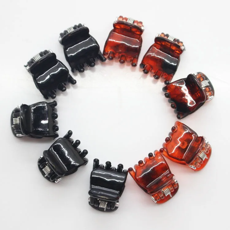 10 Pcs/ set Black / Tortoiseshell color mini plastic hair claw clips ...
