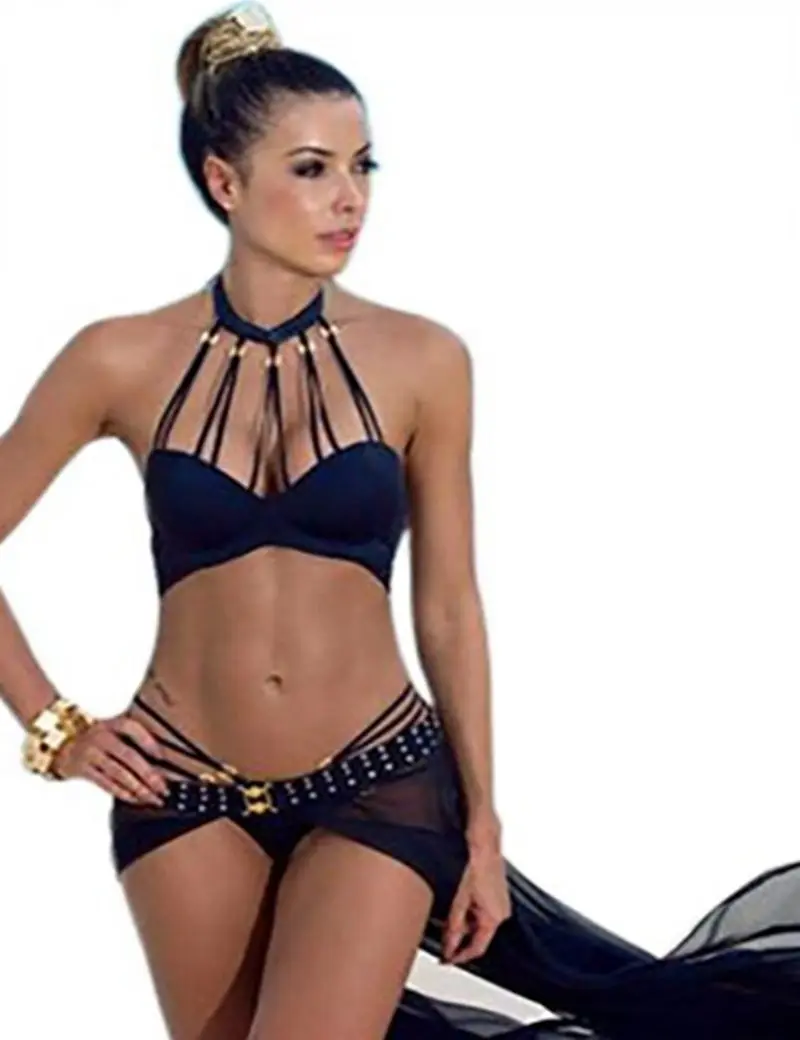 New High Cut Bandage Bikini Brazilian Biquinis Cut Out Swimwear Bandage
