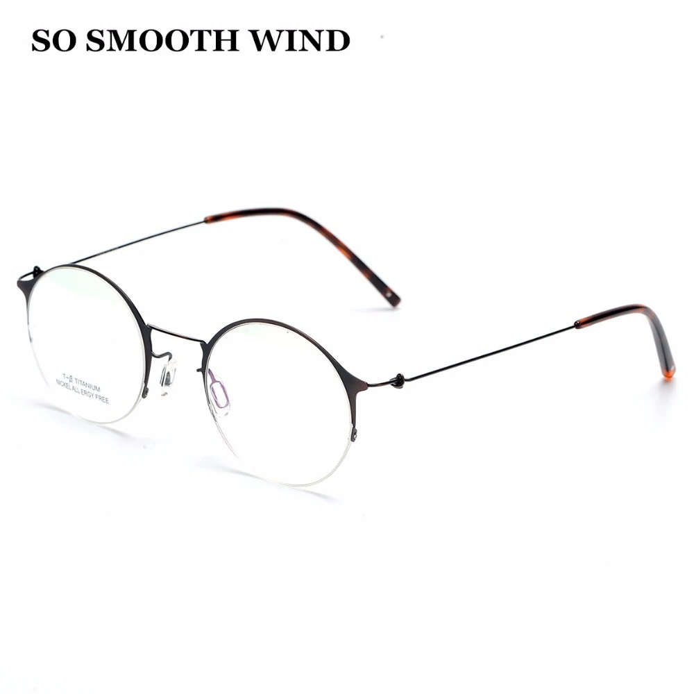 Korean Design Titanium Lightweight Glasses Frame Retro Round Optical ...