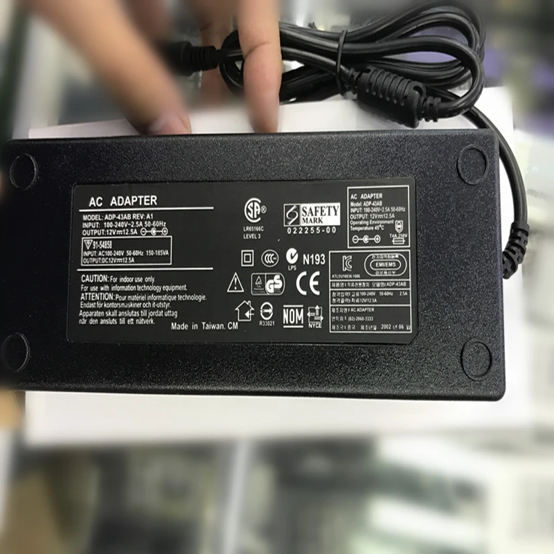 Ac Power Adapter Dc 12v 12.5a 150w Output 5.5mm X 2.5mm Plug 150w For ...