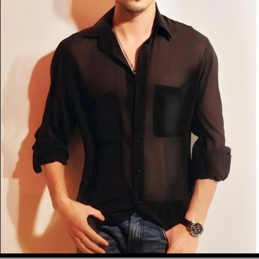 Original-design-men-s-double-pocket-chiffon-shirt-translucent-sunscreen ...