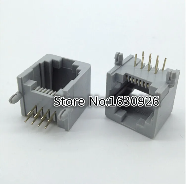 Free Shipping 30 Pcs Gray Plastic Shell 8p8c Rj45 Pcb Jack Female ...