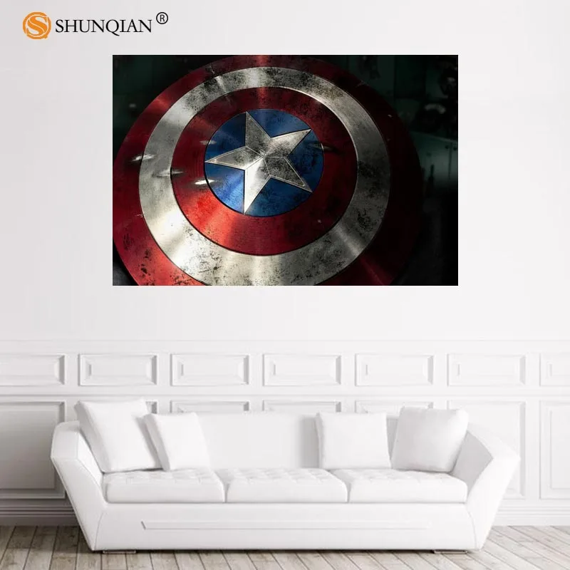 Nice Captain America Poster Custom Satin Poster Print Cloth Fabric Wall ...