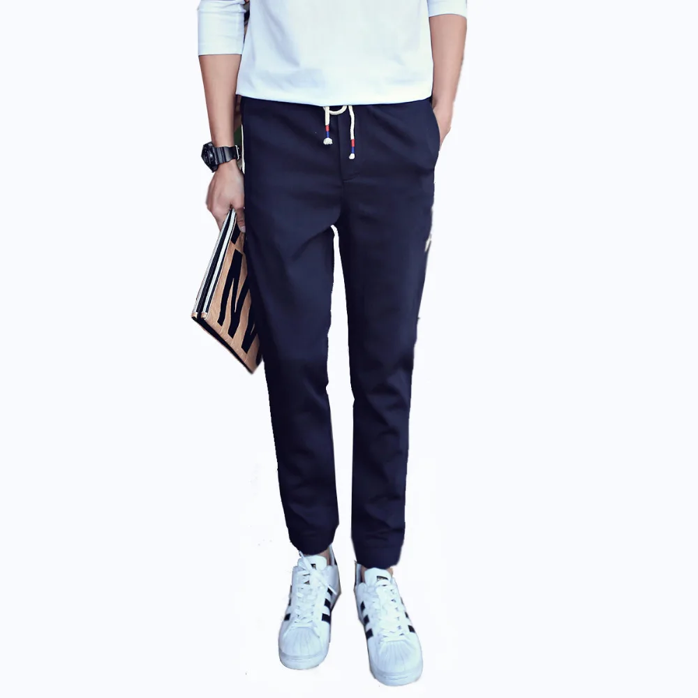 European Style Drawstring Skinny Pants Business Casual Pants Men ...