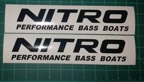 For 2Pcs Nitro Performance Bass Boat Decal Sticker Set Fishing Bass ...