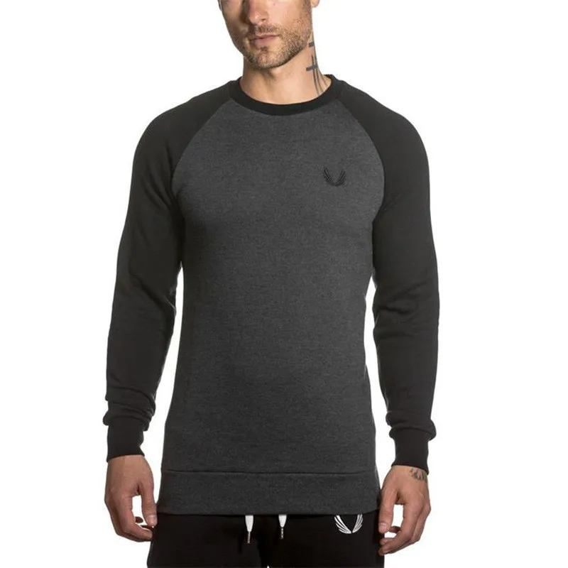 Promo Offer 2018 Men Gyms Long Sleeve Patchwork Hoodies Fitness ...