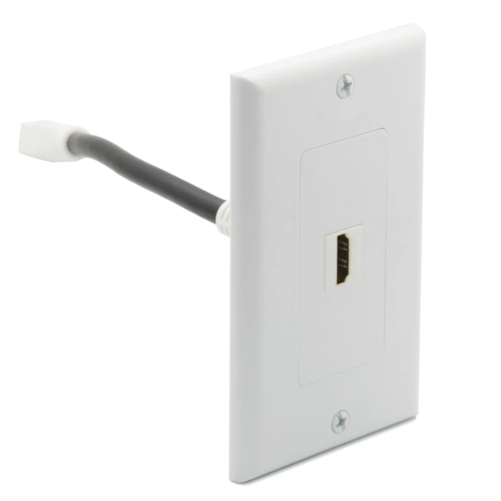 1 Gang Decorative Style Single Port Hdmi Wall Plate With Backside Short ...