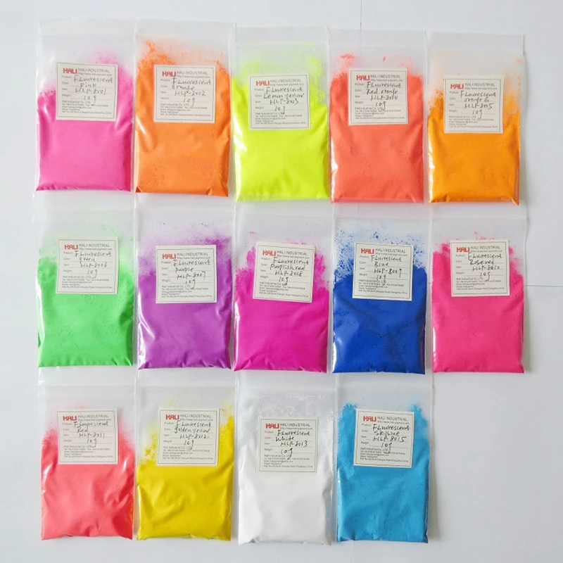 Mix Color Fluorescent Powder Fluorescent Pigment 1lot=13colors 10gram ...