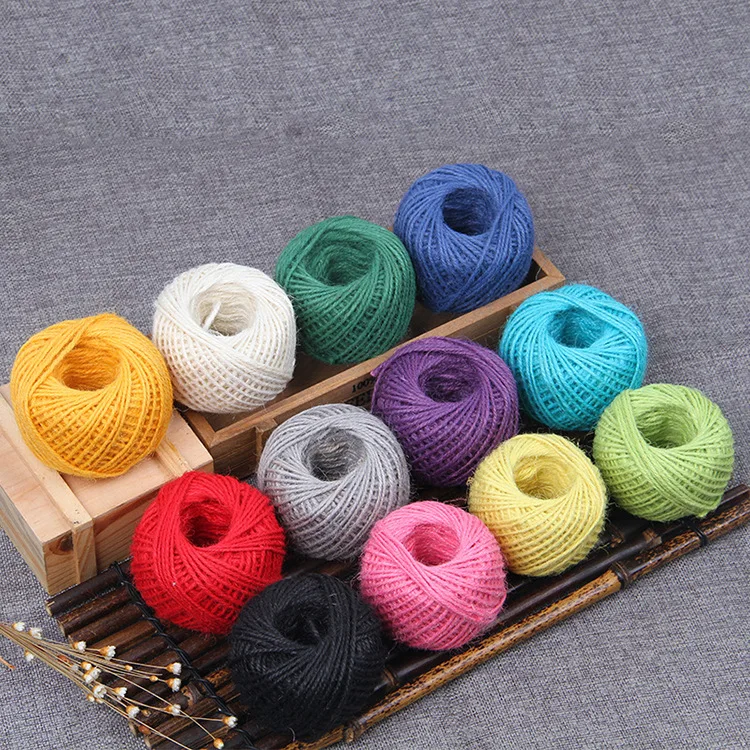 50 Meters Colorful Candy Color Jute Hemp String Cord DIY Craft Party ...