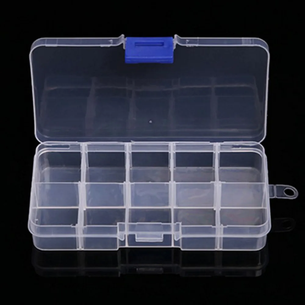 10/15/24 Grids Adjustable Transparent Plastic Storage Box for Small ...