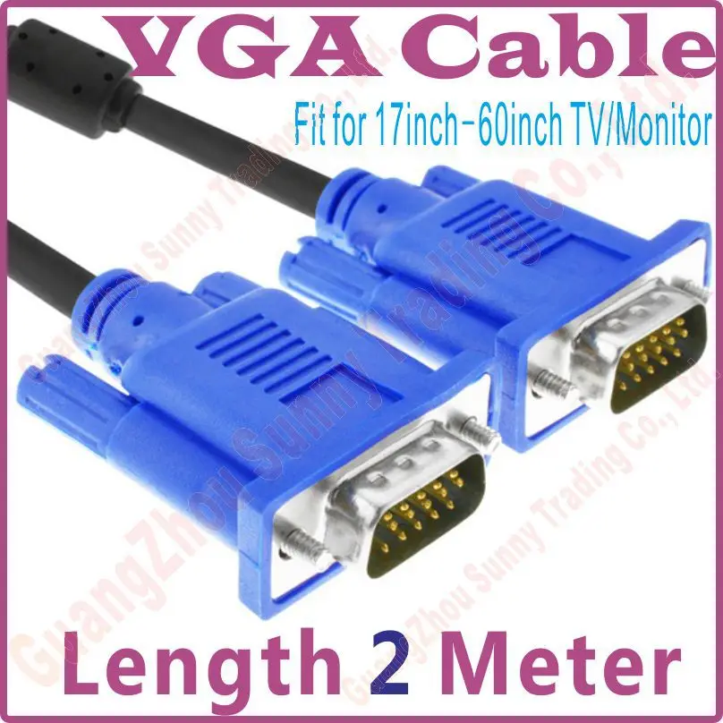 Hight Quality blue VGA/SVGA HDB15 5FT 2M / 2Meter / 200CM VGA Cable ...