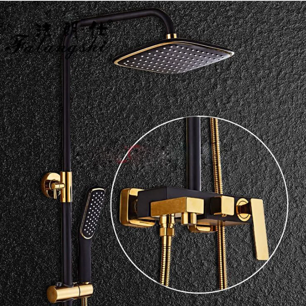 Dofaso Brass Showers Antique Bath Shower Mixers Luxury Black Golden