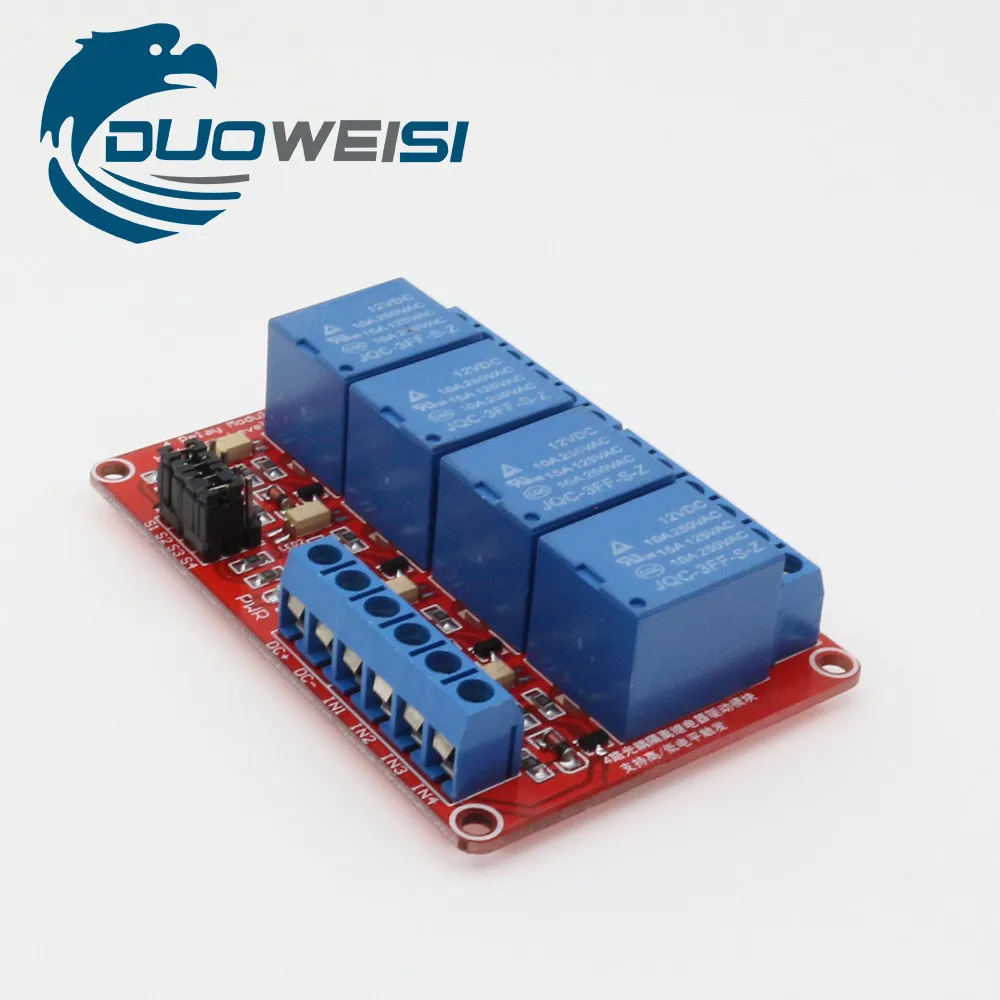 12V-4-Channel-4-Road-Relay-Module-with-Optocoupler-Isolation-Supports ...