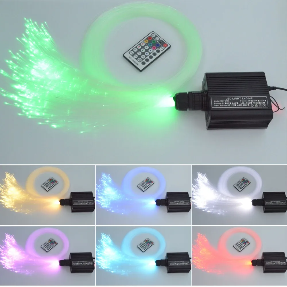 16W RGBW LED fiber optic star ceiling light kit 0.75mm 300pcs 2m fiber ...