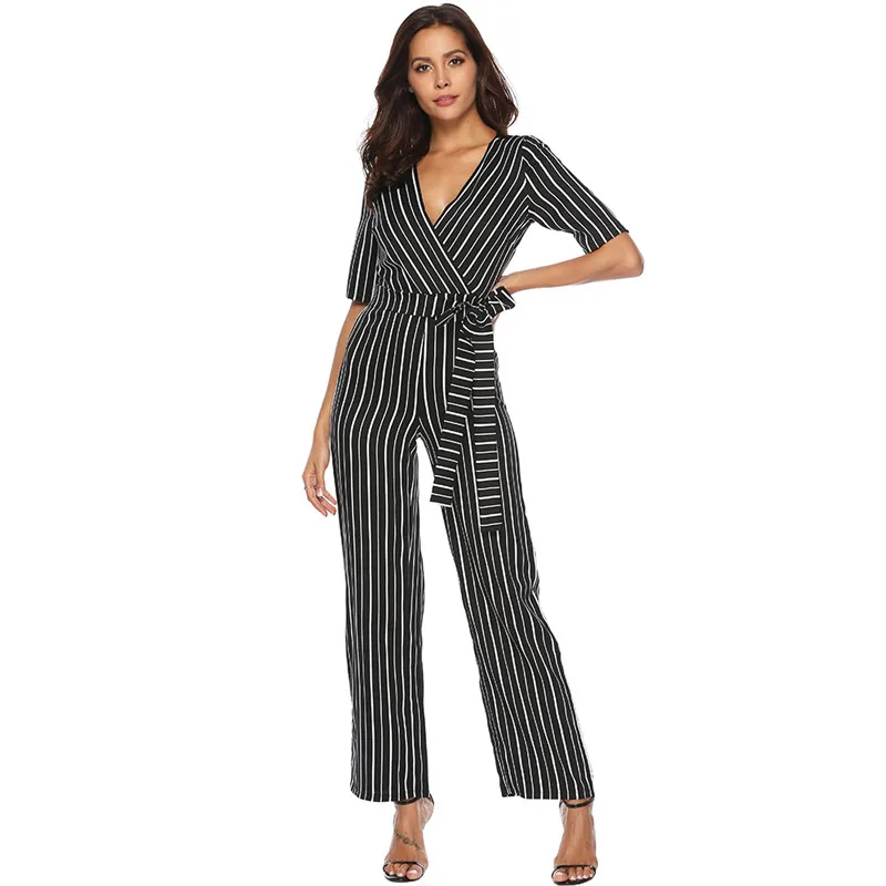 Elegant Summer Striped Jumpsuits Women Rompers Sexy Party Clubwear ...