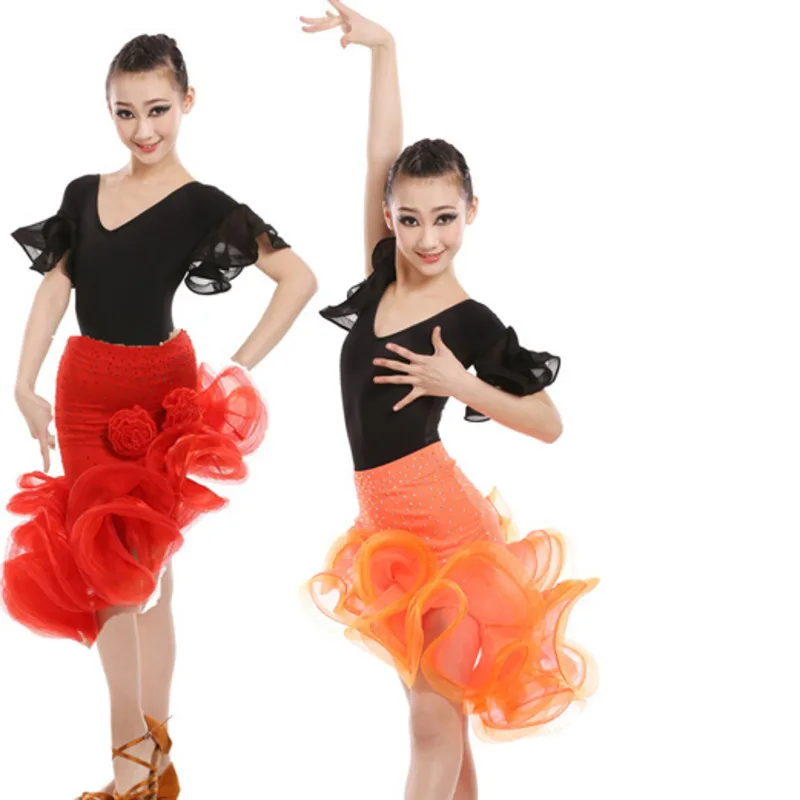 Vestidos de baile de salón para niños, faldas de baile latino, salsa ...