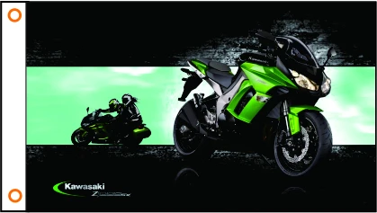 custom flag Motorcycle banner kawasaki Motorcycle flag 3x5ft Polyester ...