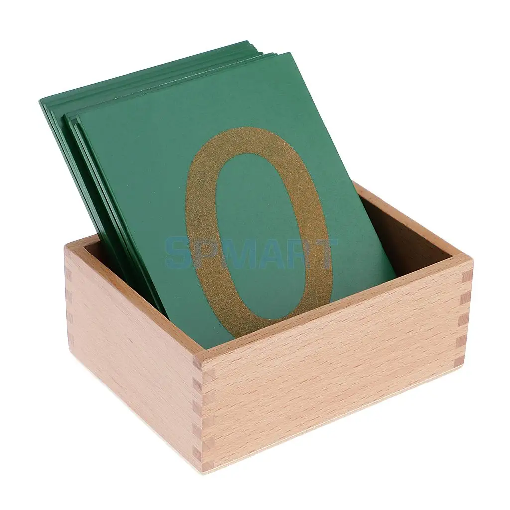 Montessori Mathematics Sandpaper Number Wooden Box 0-9 Kid Early ...
