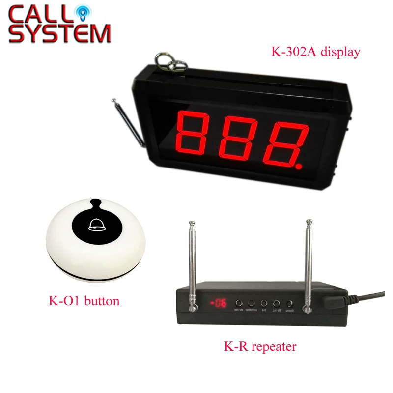 999 Channels Fast Food Restaurant Wireless Call Bell System 3 display ...