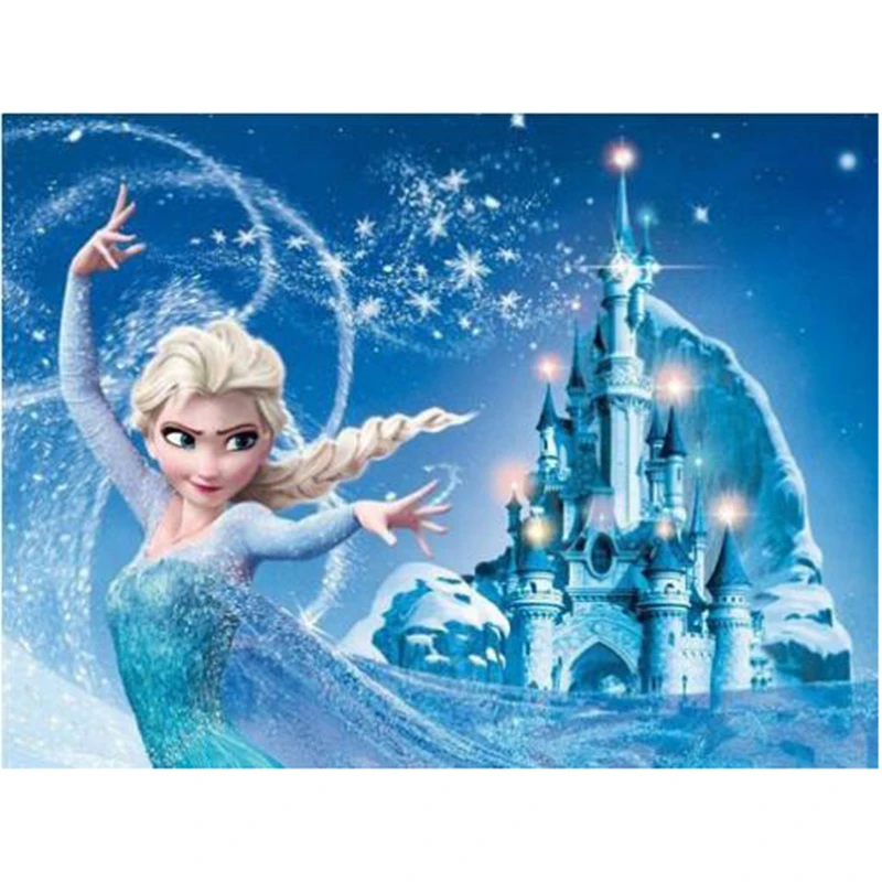 Full 5D Diy Daimond Painting "Frozen Elsa" 3D Diamond Round Rhinestone ...