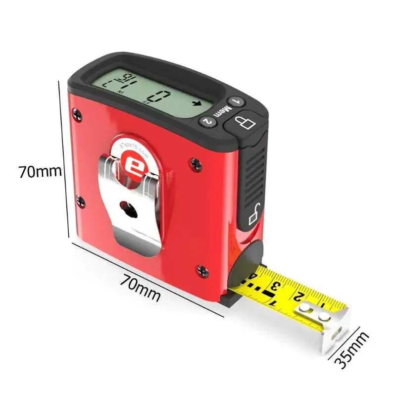 5M/16Ft Lcd Digital Tape Measure Portable Digital Measuring Tape ...