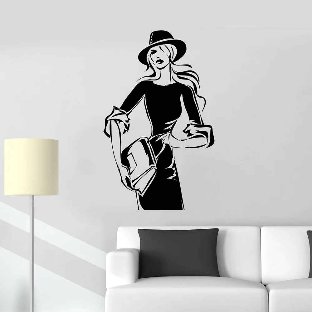Shopping-Bags-Hats-Store-Lady-Fashion-vinyl-wall-stickers-decal-home ...