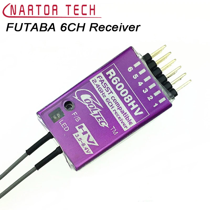 Cooltech RFA04 R6008HV FASST 2.4G 6Ch Futaba Compatible with 6CH FUTABA ...