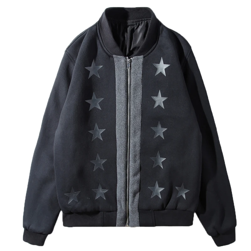 2018 Autumn winter fashion new dark star star jacket leather stars men ...