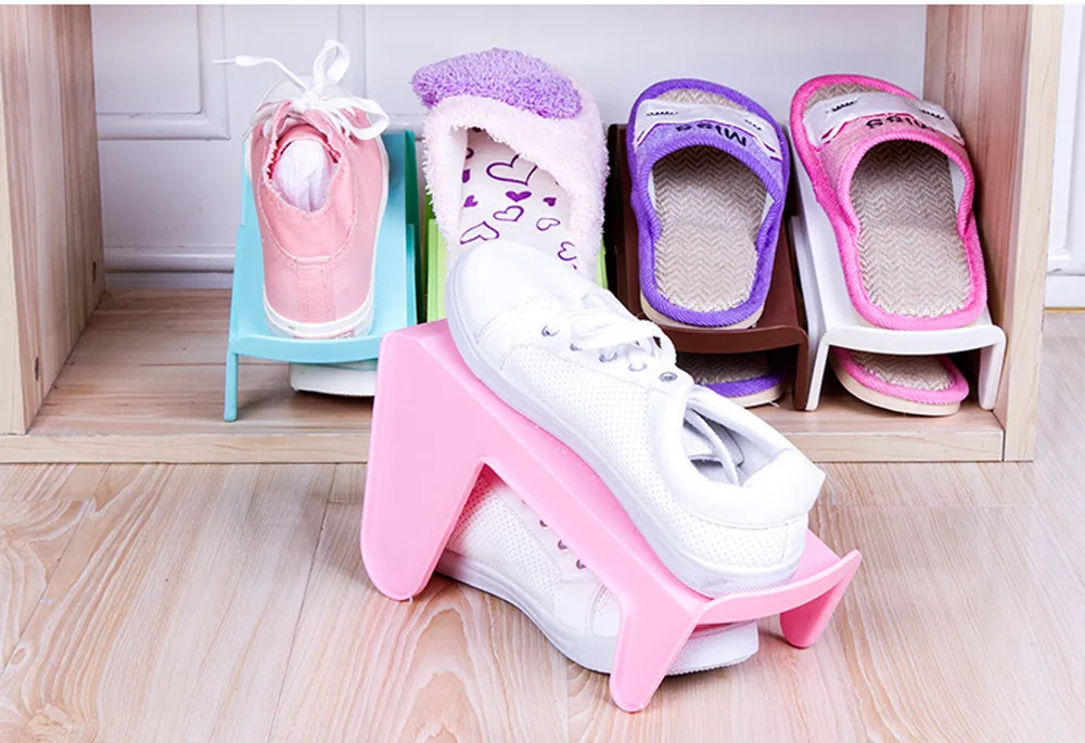 1 piezas de doble capa de zapatos de Rack casa Organizador Espacio de ...