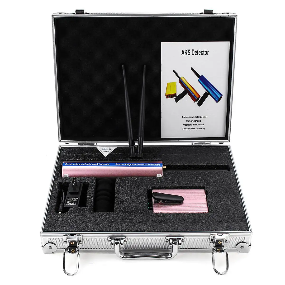 New 1400M AKS Underground Metal Detector 2 Antenna Gold Detector Li-ion ...