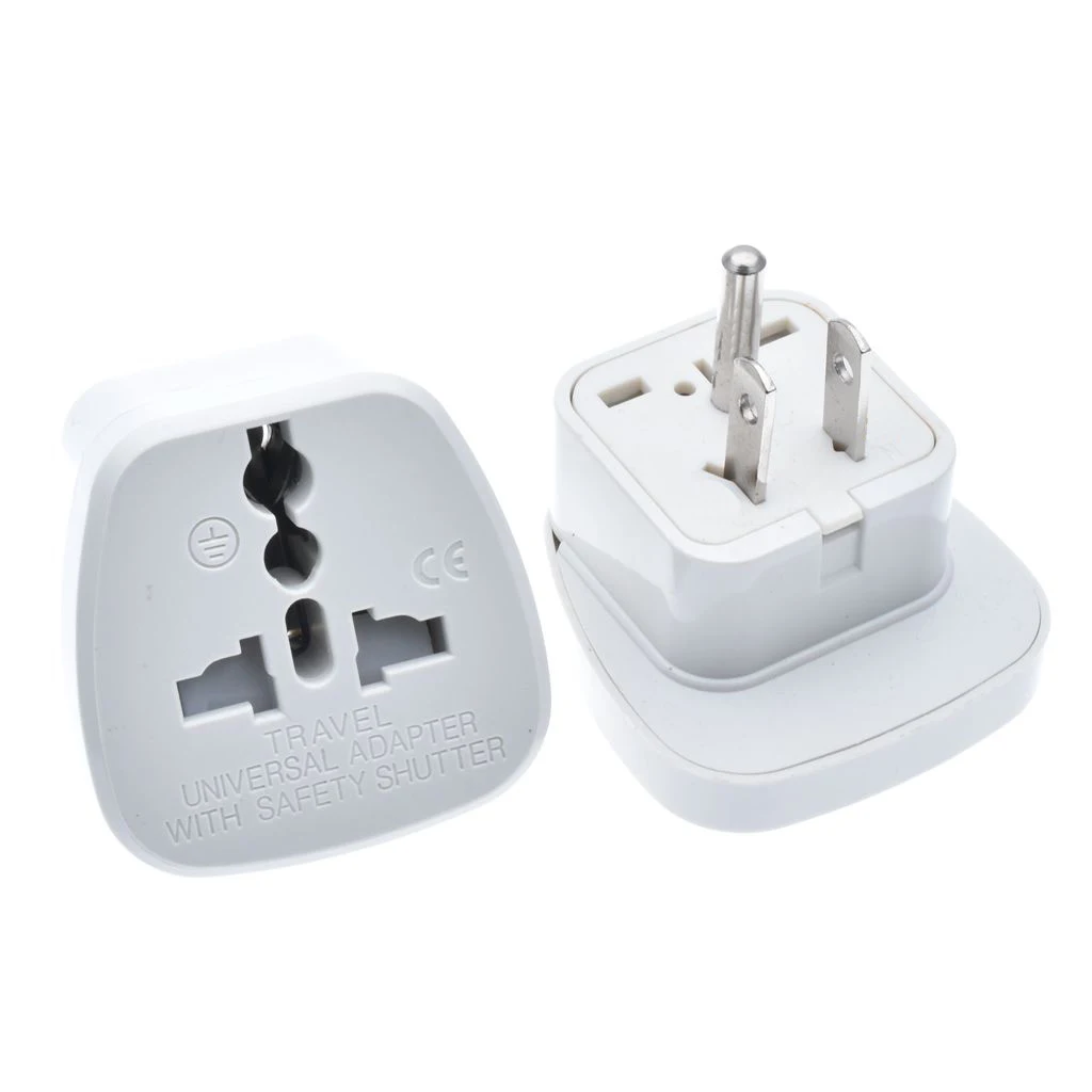 2pcs Universal Travel Adapter For Usa, Worldwide Plug To Us Nema 5-15p ...