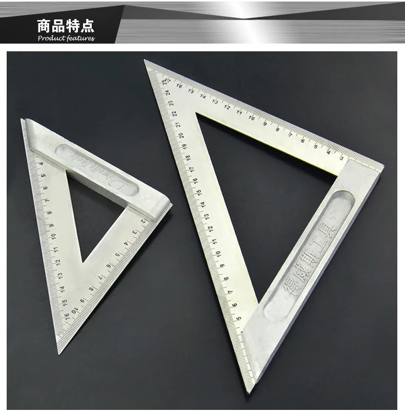150mm Aluminum alloy Multi function Triangular Rule Woodworking Angle ...