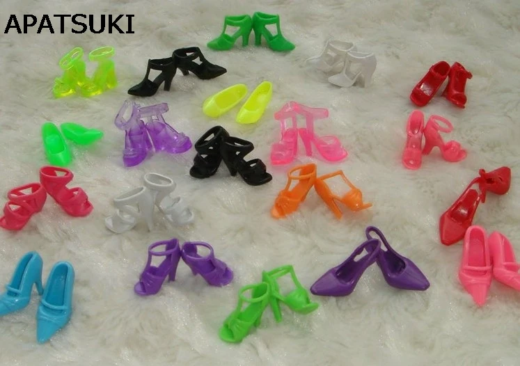 Set Of 20 Pairs Dolls Shoes For Barbie Doll Girls Xmas Gift Fashion ...