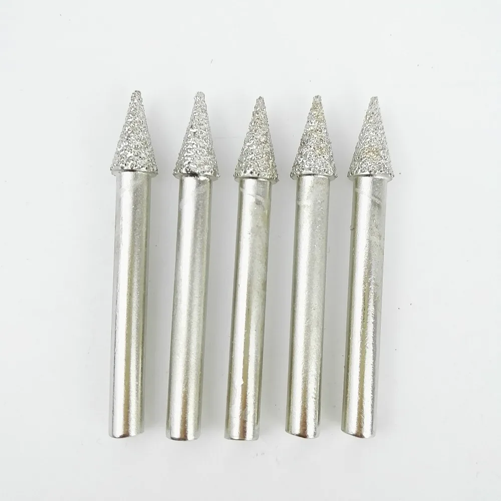 DIATOOL #19 5pcs Diamond Carving Bits, Cone Mounted Points Vaccum ...