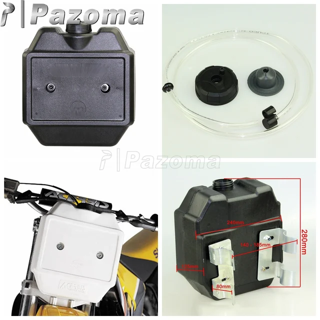 Black 1.3 Gallon Motocross Front Auxiliary Fuel Tank Gas Tank Dirt Bike ...