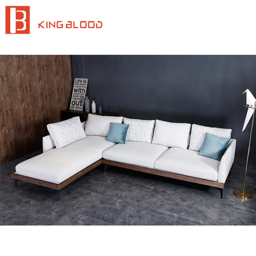 Wooden L Shape Sofa Set