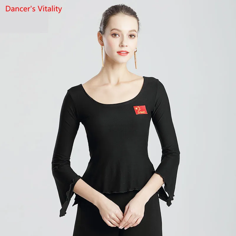 Comfortable Modal long sleeves Ballroom Dance Tops 2018 New Women Latin ...