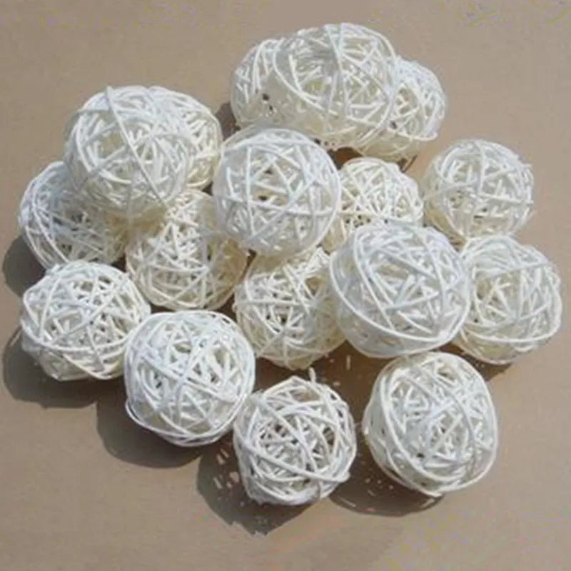 White Rattan Decorative Balls