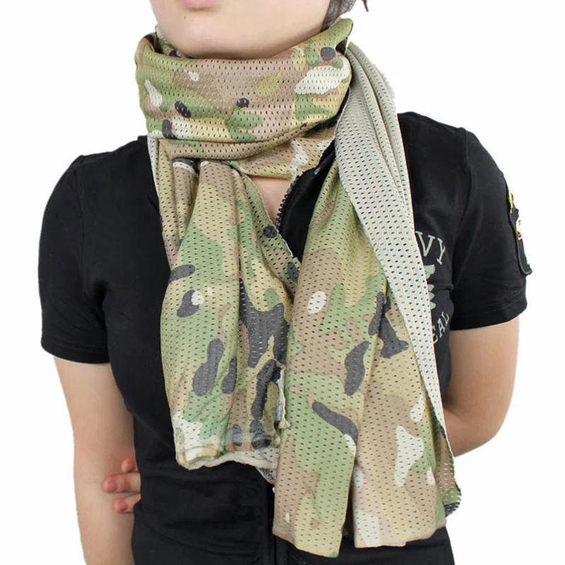 Tactical Scarf Military Soldier Jungle Camo Scarf Mesh Shawl Outdoor ...