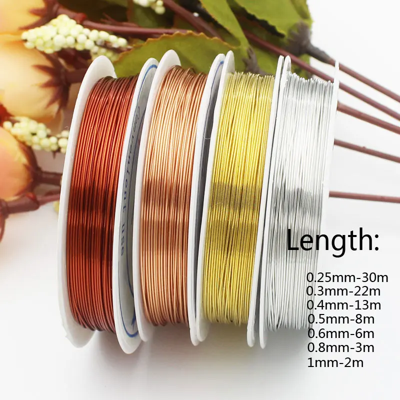 Alambre de Metal, diámetro 0,25/0,3/0,4/0,5/0,6/0,8/1,0mm, 2 30 m/rollo ...