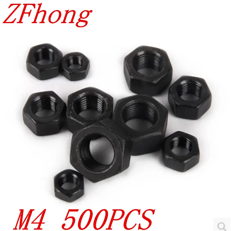 500PCS DIN934 M4 Steel with black Hex hexagon Nuts|m4 hex nut|m4 nutnut ...