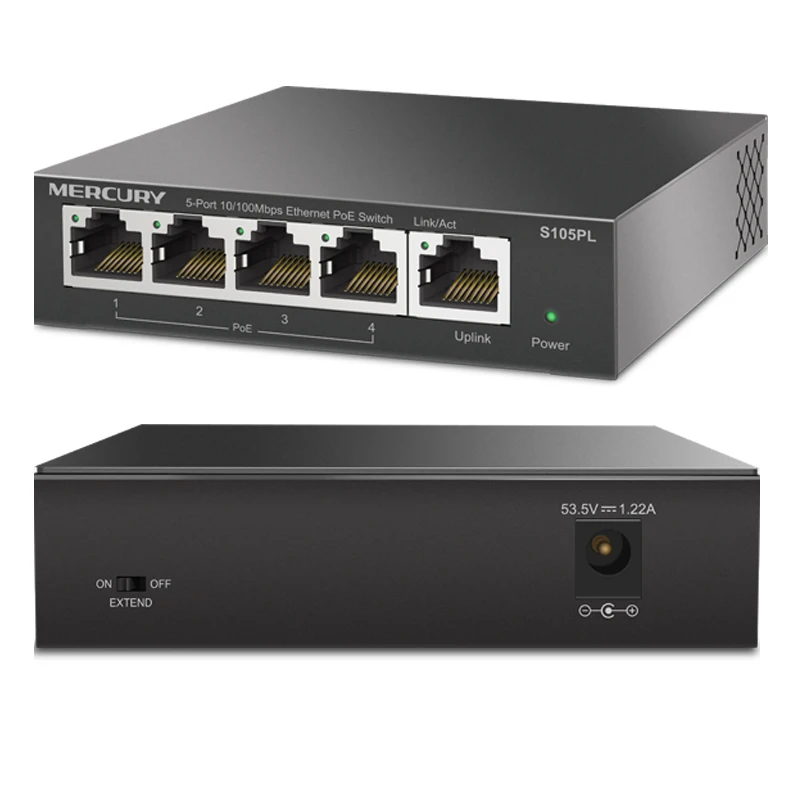 Mercury 5 port 10 / 100M POE Switch network of compatible network ...