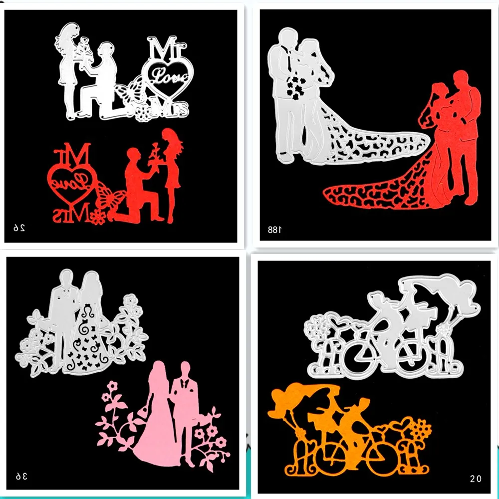 AZSG Beautiful bride cutting mold DIY decorative greeting card handmade ...