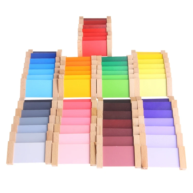Montessori Sensorial Material Learning Color Tablet Box 1/2/3 Wood ...