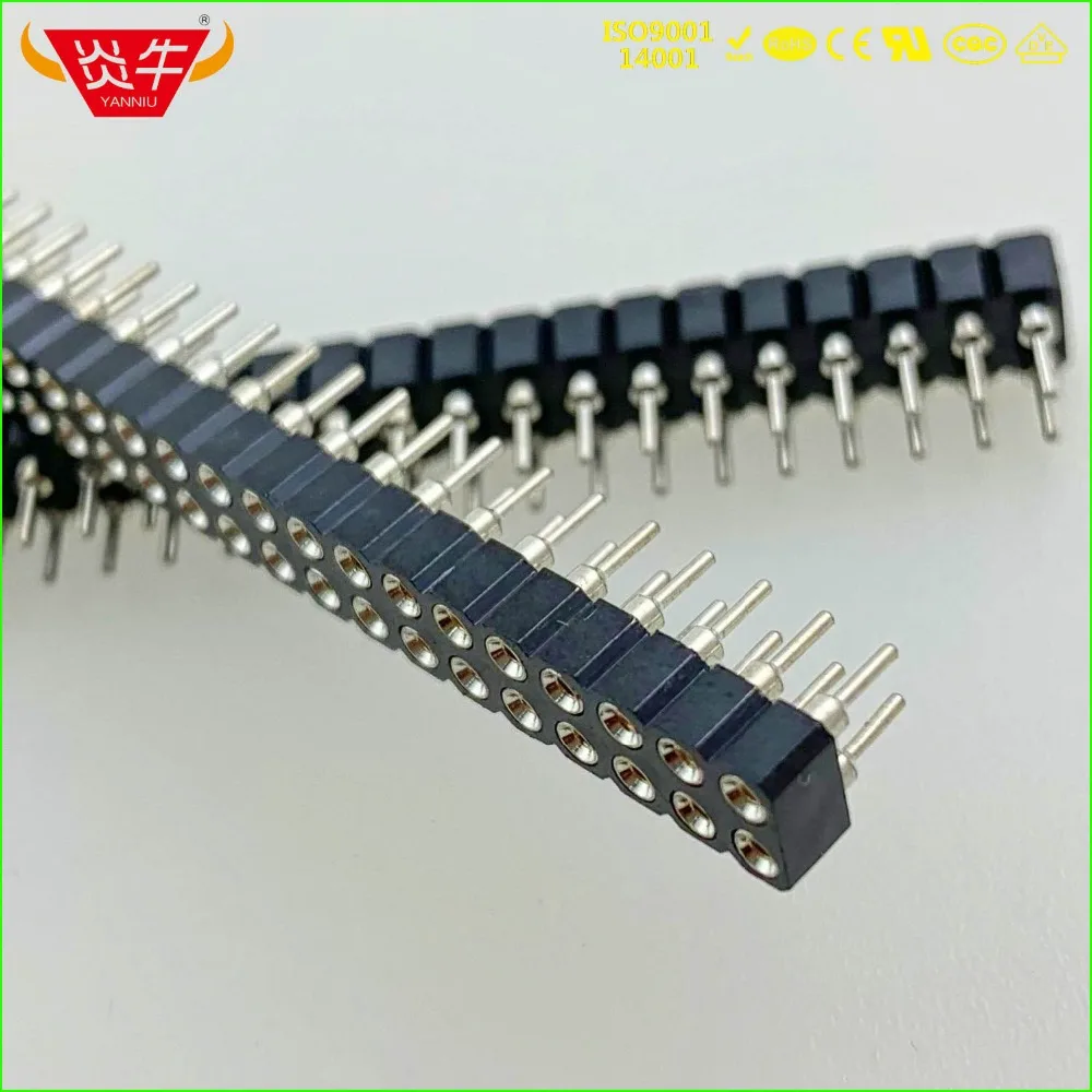 2.54mm PITCH 2X40P 80PIN FEMALE STRIP CONNECTOR DOUBLE ROW ROUND HOLE ...