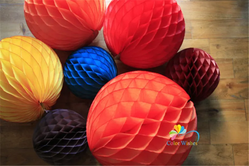 10/15/20/25/30 см декоративные круглые бумажные салфетки соты шарики ...