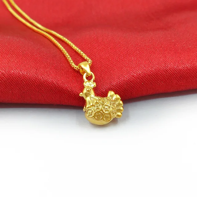 Fashion jewelry necklace,Small golden chicken pendant necklace,Gold ...