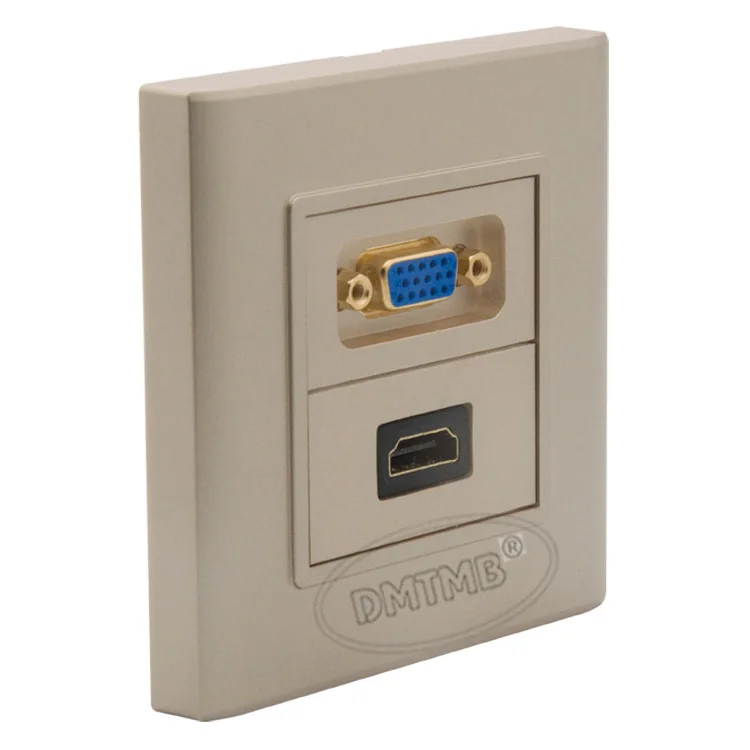 Hdmi, Vga Wall Plate With Female To Female Connector And Golden Plate ...