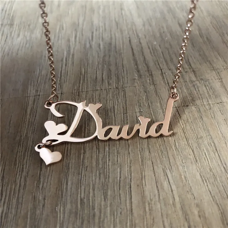 Heart Pendant Name Necklaces And Pendants Stainless Steel Personalized