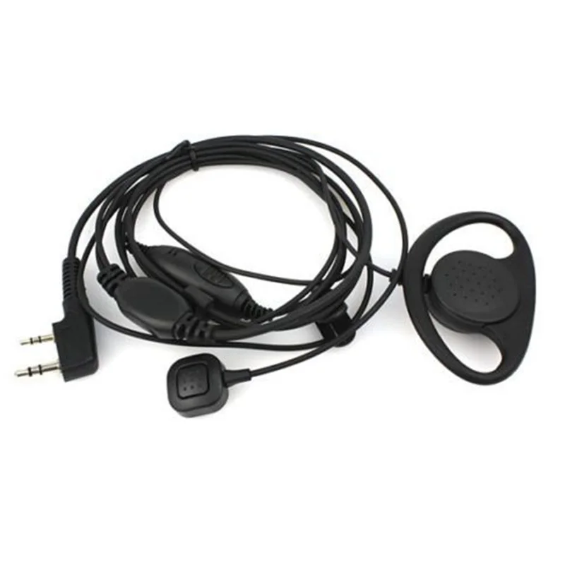 2 PIN EARPIECE FINGER PTT MIC MICROPHONE for KENWOOD BAOFENG PUXING ...